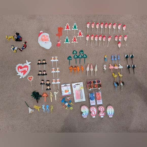 Party Supplies | Vintage Mcm Plastic Cakecupcake Toppers With Vintage ...